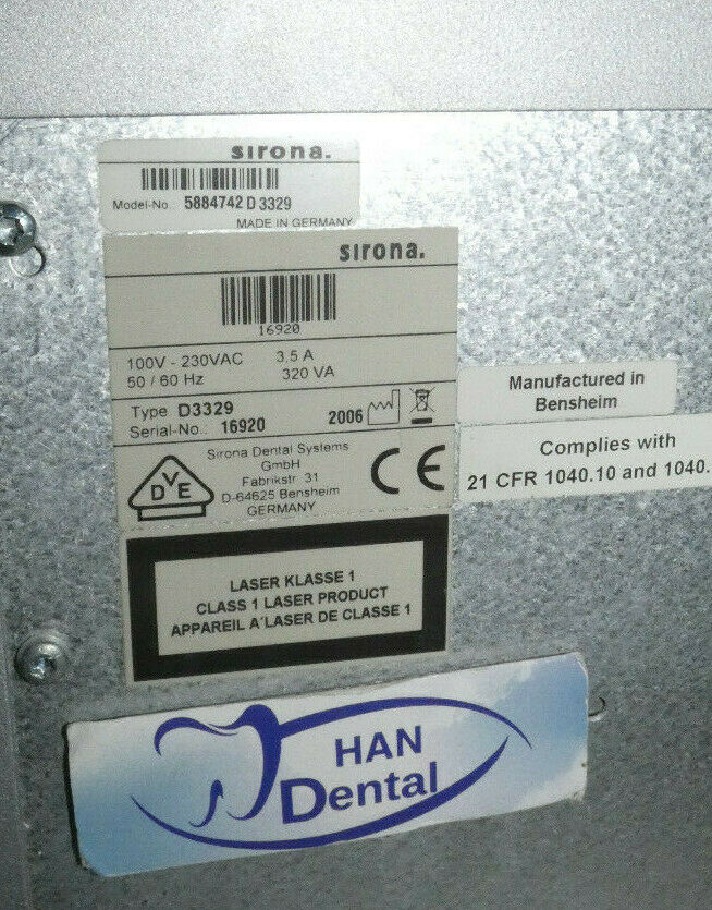 Sirona Cerec Inlab Fräsgerät InEos Scanner Cad Cam vollst. System1441 ...